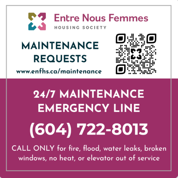 Maintenance Requests - Entre Nous Femmes Housing Society
